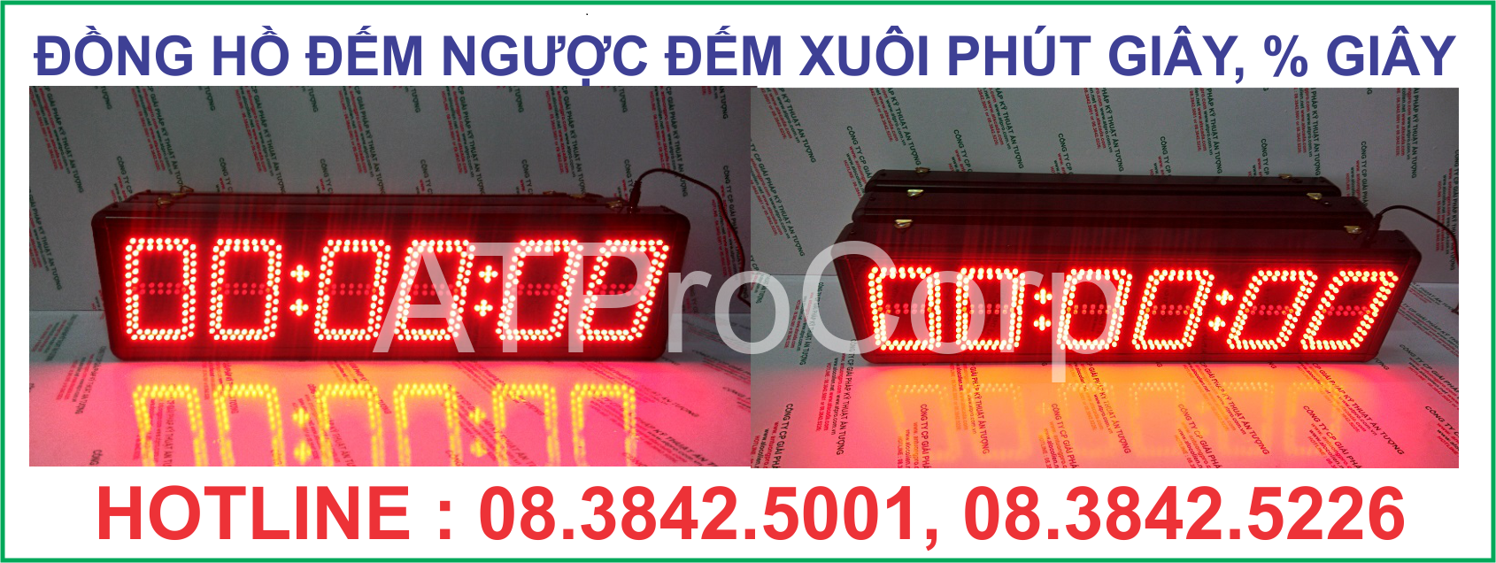 Đồng hồ đếm ngược đếm xuôi phút giây, % giây ATPro